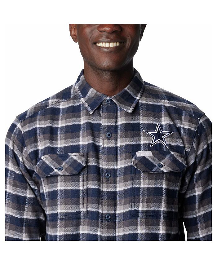 Columbia Men's Navy Dallas Cowboys Flare Gun Flannel Button-Up Shirt ...
