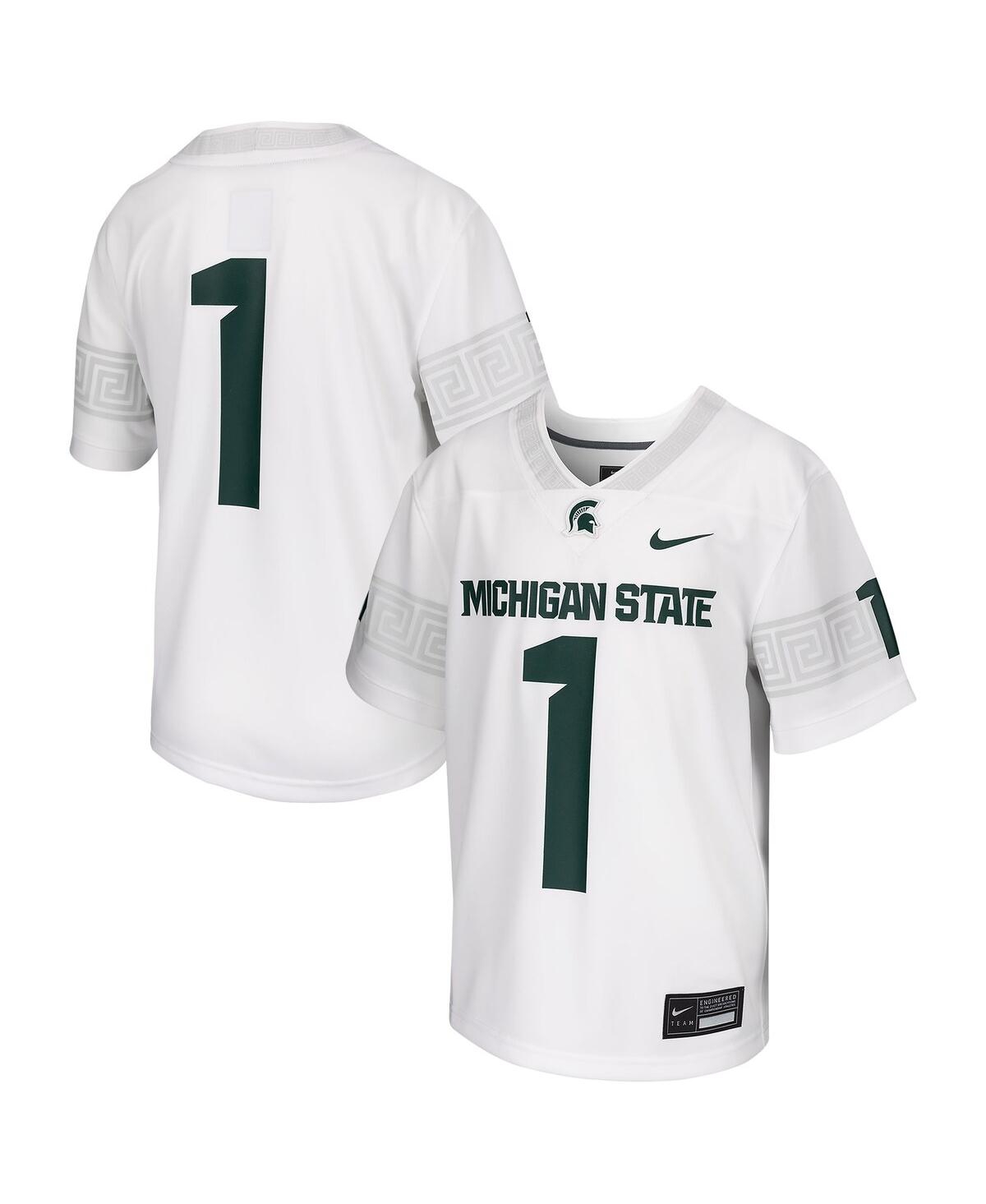 Click here for Big Boys Nike #1 White Michigan State Spartans Foo... prices