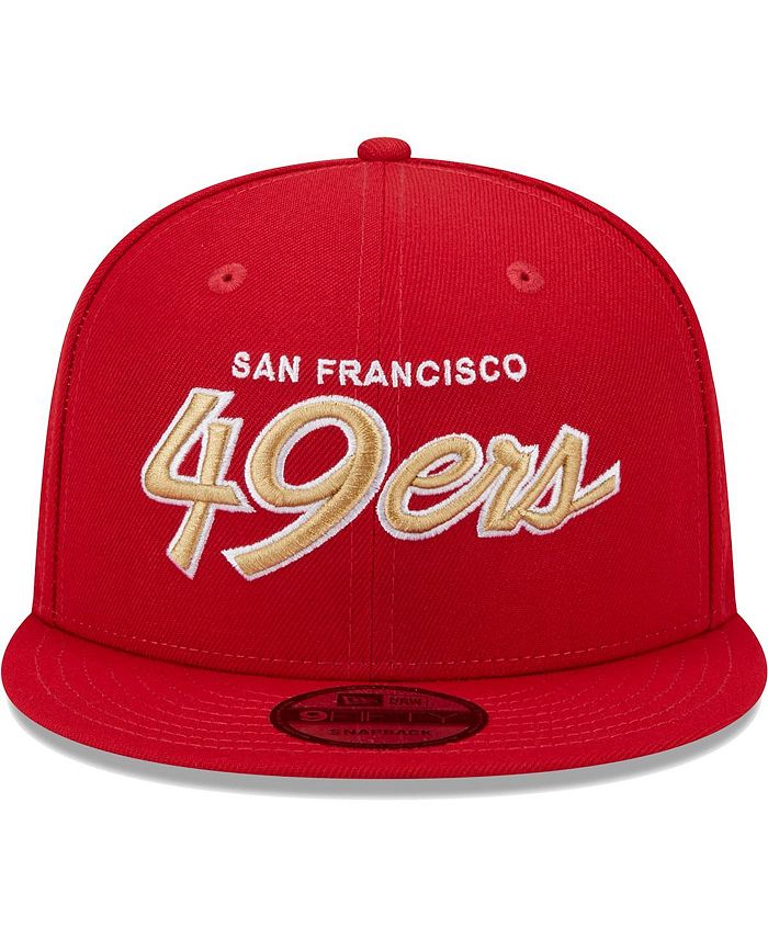 New Era Men's Scarlet San Francisco 49ers Main Script 9FIFTY Snapback ...
