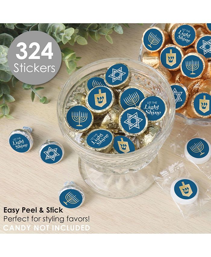 Big Dot of Happiness Happy Hanukkah Chanukah Holiday Party Small Round ...