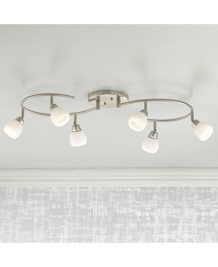 Pro Track Mini S-Wave 6-Head LED Ceiling Track Light Fixture Kit Spot ...