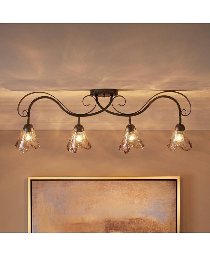 Pro Track 4-Head Ceiling Track Light Fixture Kit Adjustable Brown ...