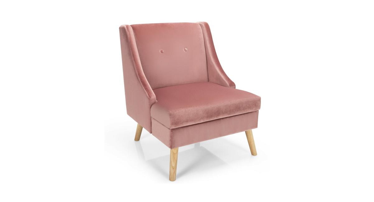 Click here for Velvet Wing Back Accent Chair with Rubber Wood Leg... prices