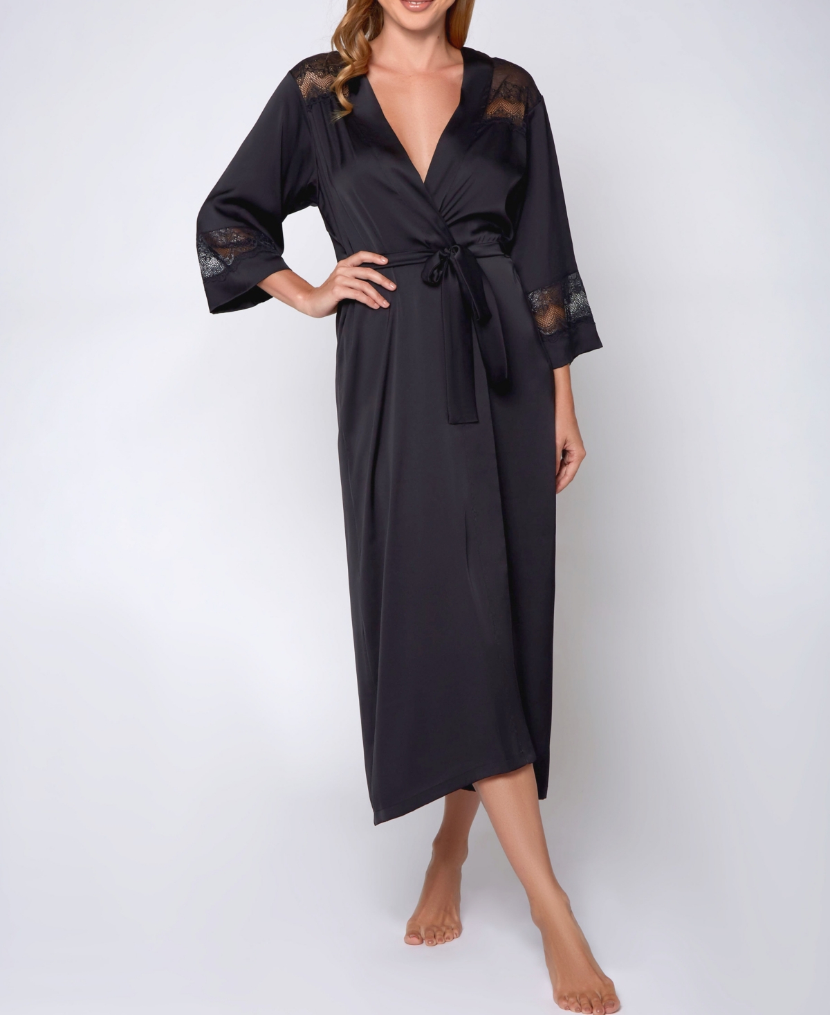 Click here for iCollection Womens Silky Stretch Satin Long Robe w... prices