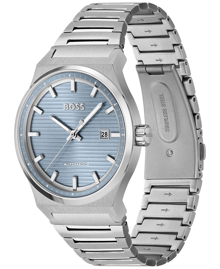 Hugo Boss Men's Candor Auto Automatic Silver-Tone Stainless Steel Watch ...