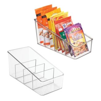 mDesign Small Plastic Kitchen Food Packet/Pouch Organizer Caddy, 2 Pack ...