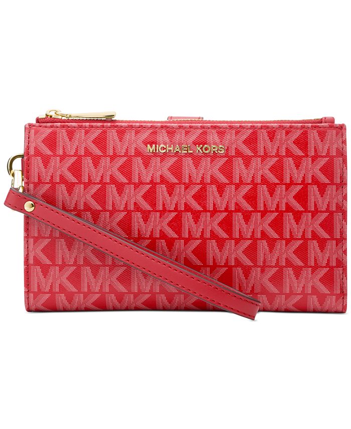 Logo Jet Set Double Zip Wristlet In Gift Box