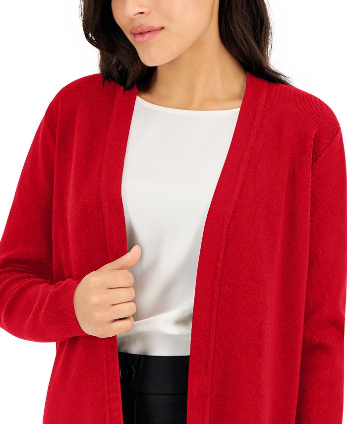 AK Anne Klein Petite Kissing Front Cardigan - Macy's
