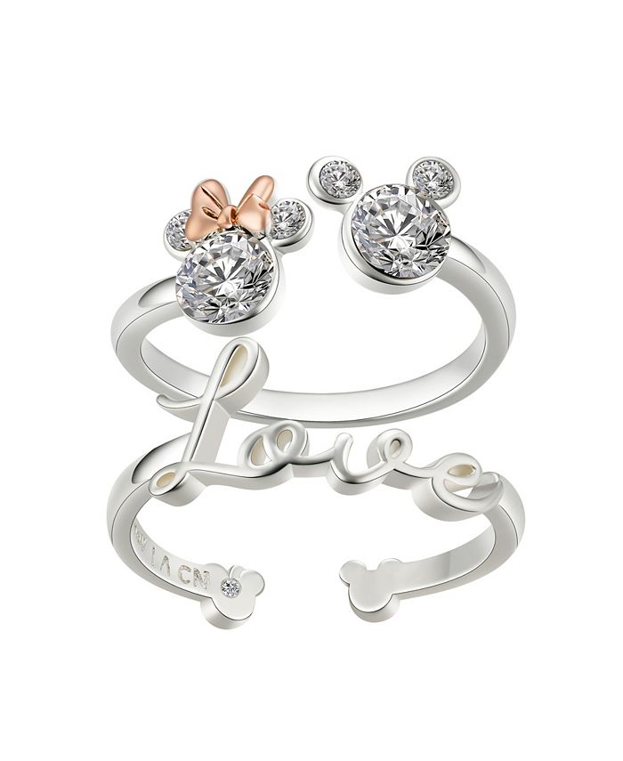 Disney Unwritten Crystal Mickey and Minnie Mouse and Silver-Plated ...