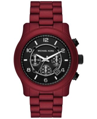 Michael Kors Men's Runway Chronograph Red Matte Coated Stainless Steel ...