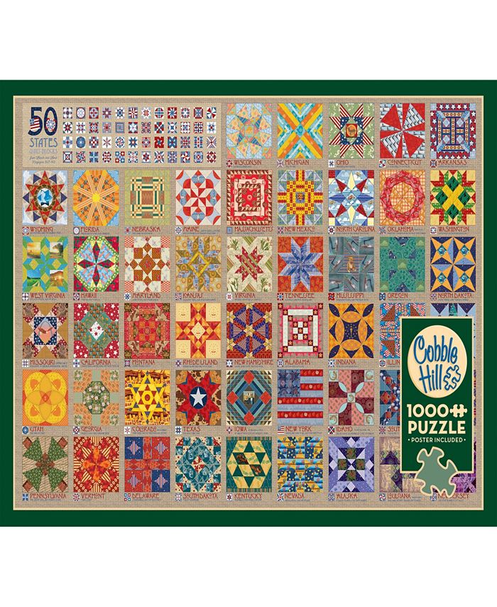 Cobble Hill 50 States Quilt Blocks Puzzle - Macy's