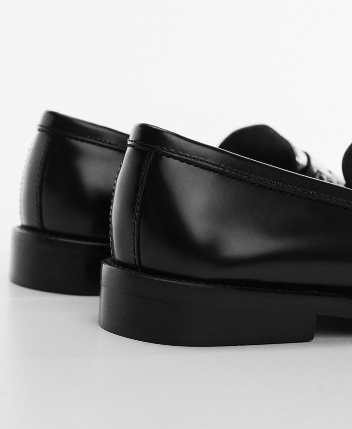 MANGO Women's Leather Penny Loafers - Macy's