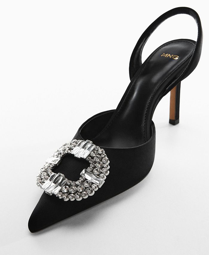 MANGO Women's Pointed-Toe Rhinestone Shoes - Macy's