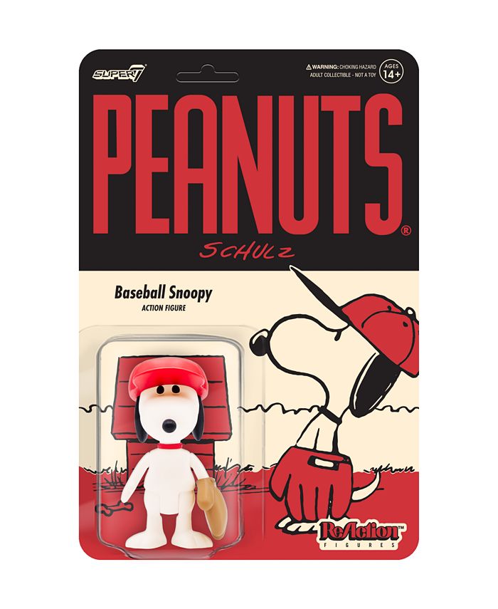 Super 7 Peanuts Snoopy Baseball Snoopy 3.75" ReAction Figure - Macy's