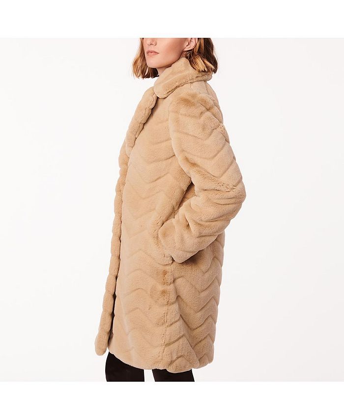 Bernardo Women's Long Wavy Faux Fur Coat - Macy's