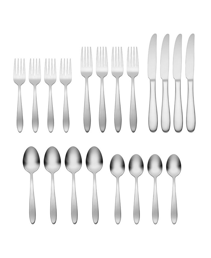 Oneida Mooncrest Satin 20 Piece Everyday Flatware Set - Macy's