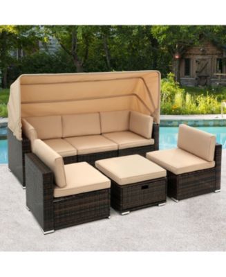 Modern outdoor sunbathing rattan sofa wholesale steel pool furniture ...