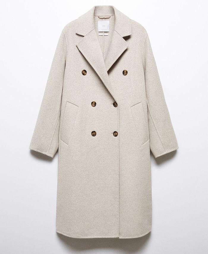 MANGO Women's Handmade Oversized Lightweight Wool Coat - Macy's