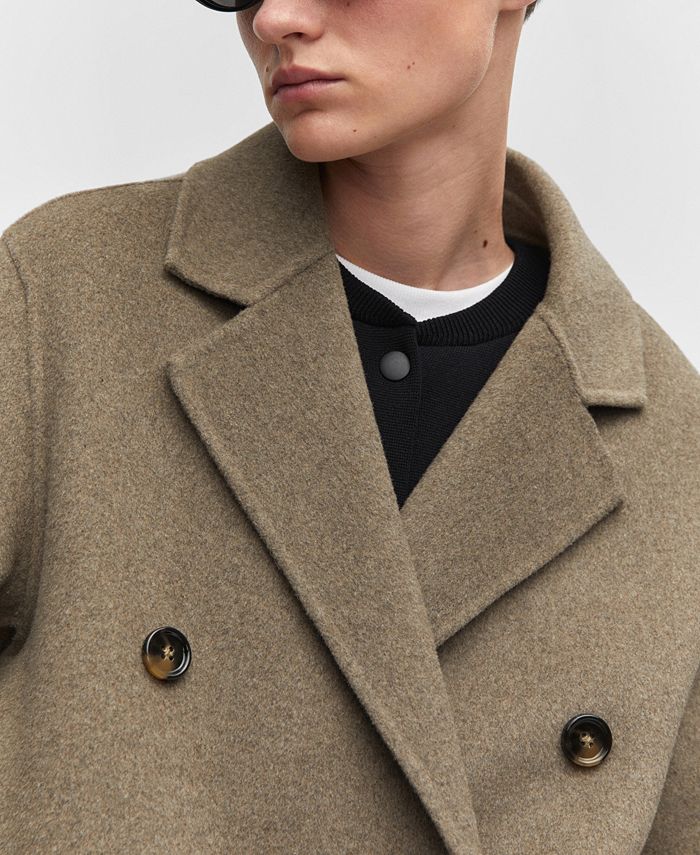 MANGO Women's Handmade Oversized Wool Coat - Macy's