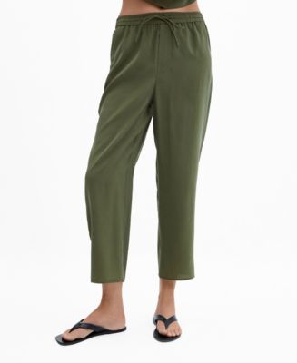 MANGO Women's Drawstring Waist Modal Pants - Macy's