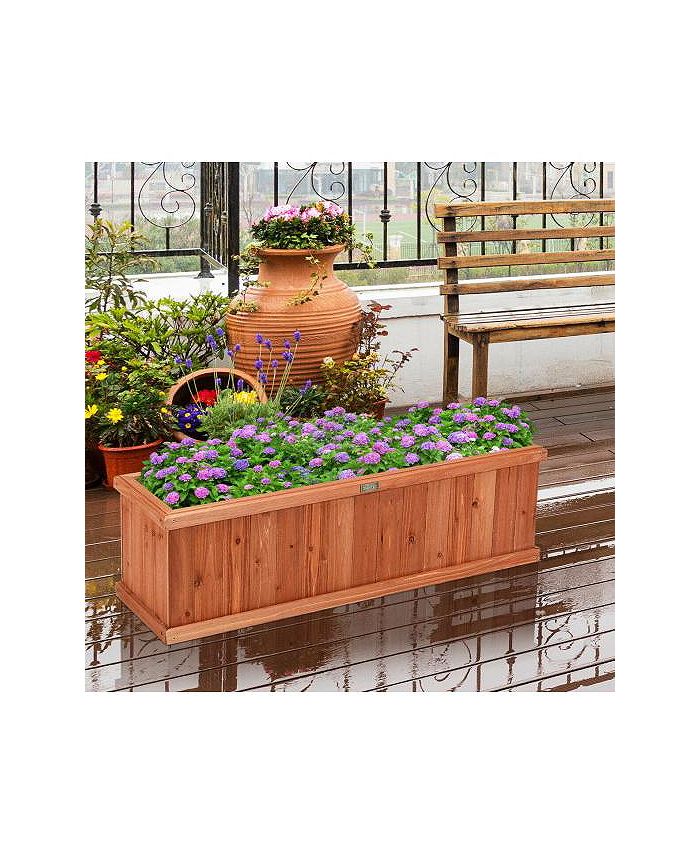 Slickblue Wooden Decorative Planter Box for Garden Yard and Window - Macy's