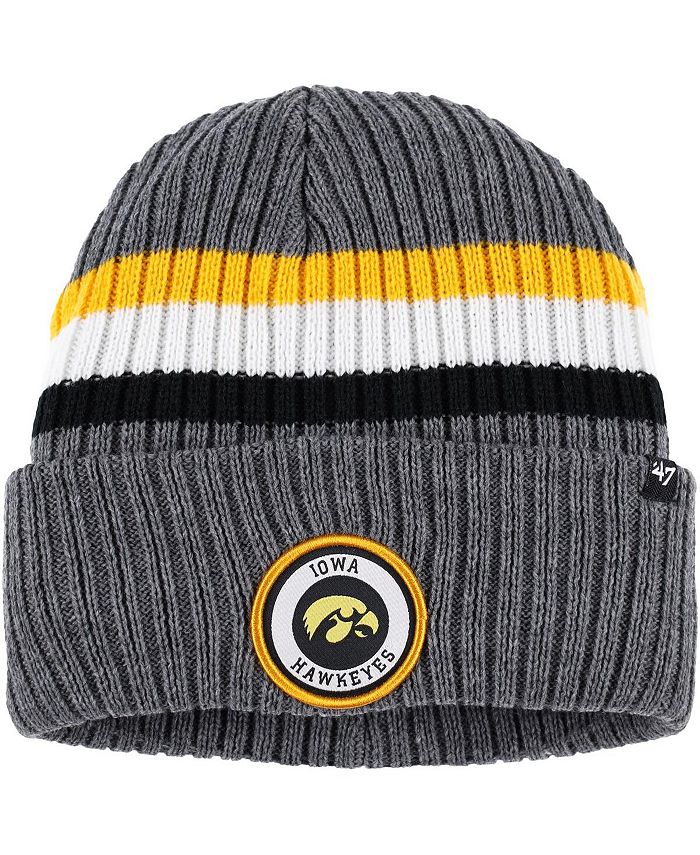 '47 Brand Men's Charcoal Iowa Hawkeyes Highline Cuffed Knit Hat - Macy's