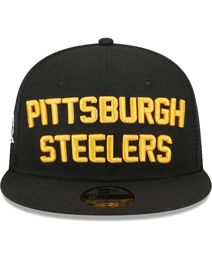 New Era Men's Black Pittsburgh Steelers Stacked Trucker 9FIFTY Snapback ...