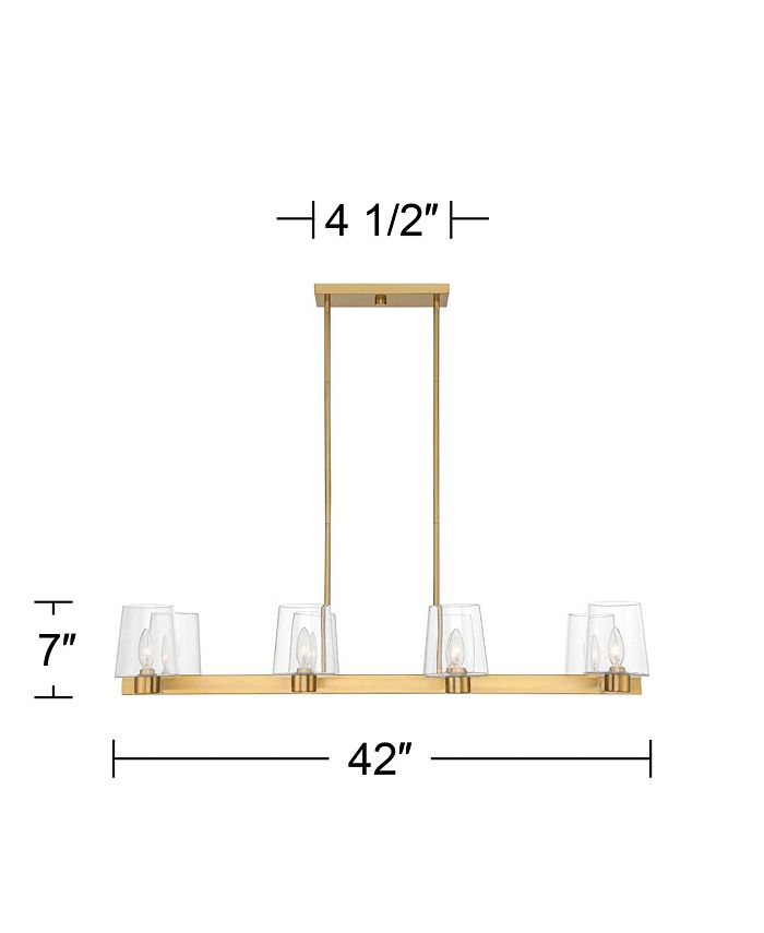 Possini Euro Design Costa Mesa Soft Gold Linear Pendant Chandelier ...