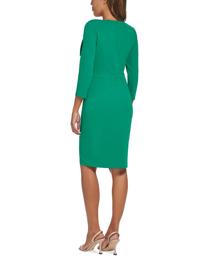 Calvin Klein Women's Bow-Neck Scuba Crepe Sheath Dress - Macy's