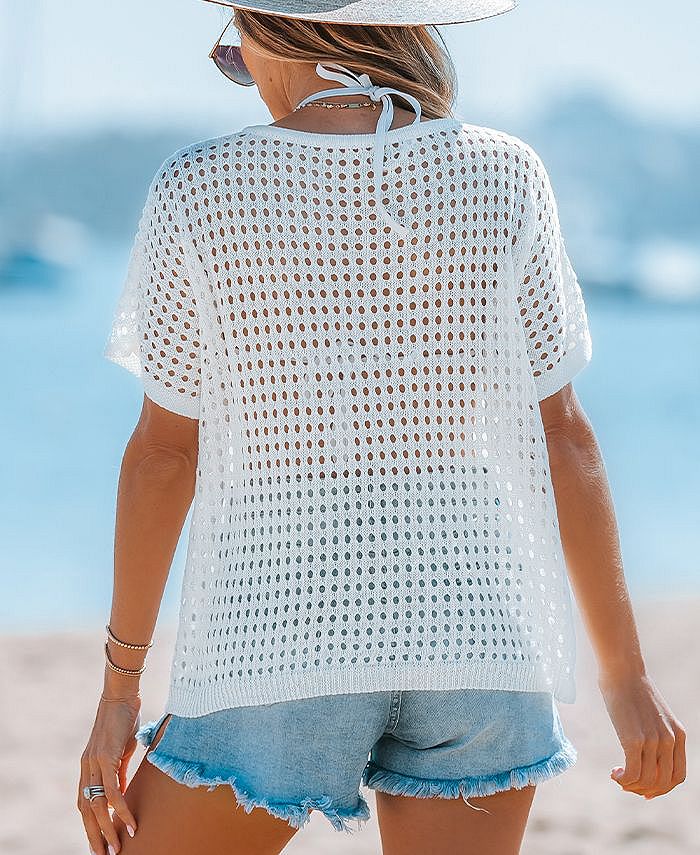 CUPSHE Women's Crochet V-Neck Cover-Up Top - Macy's