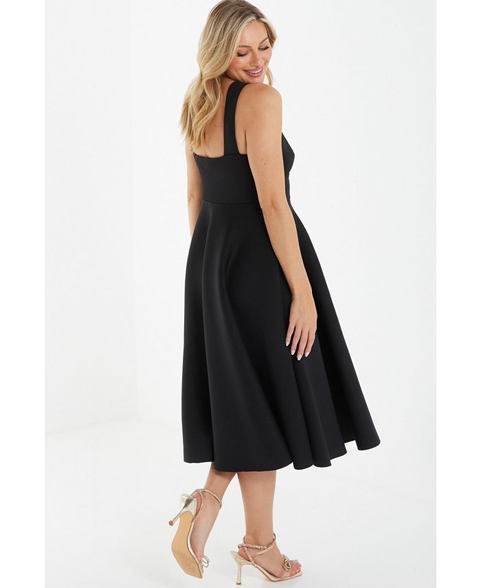 QUIZ Women's Keyhole Skater Midi Dress - Macy's