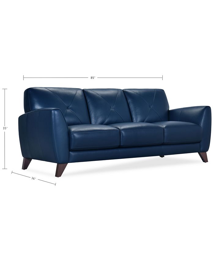 Furniture Myia 85" Leather Sofa, Created for Macy's - Macy's