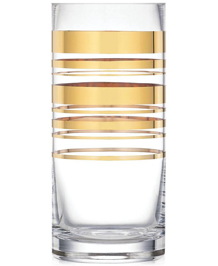 kate spade new york Hampton Street Gold Striped Vase - Macy's