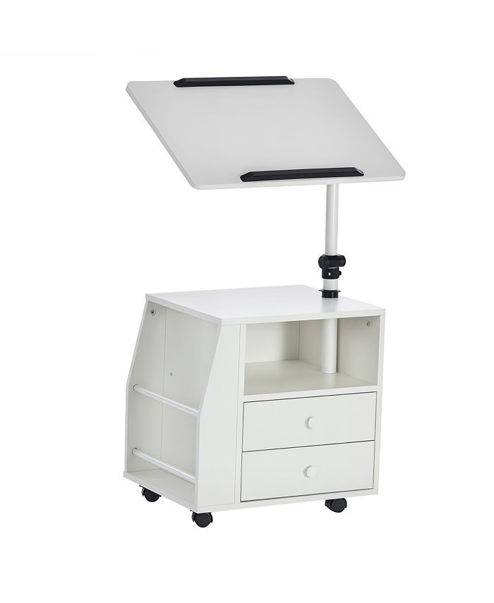 HOMCOM End Table Nightstand 360° Adjustable Height - Macy's