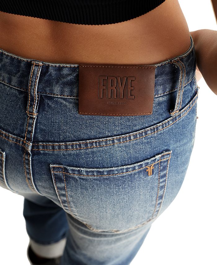 Frye Women's Distressed Cuffed Relaxed-Fit Jeans - Macy's