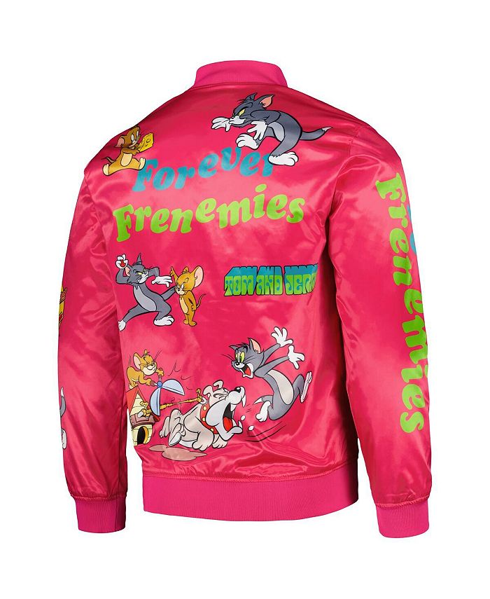 Freeze Max Men's Pink Tom and Jerry Graphic Satin Full-Snap Jacket - Macy's