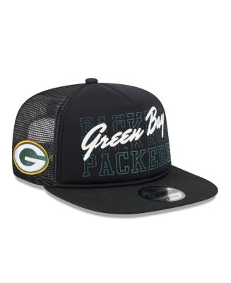 Men's New Era Black Green Bay Packers Instant Replay 9FIFTY Snapback ...
