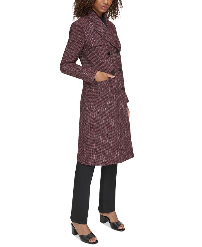 KARL LAGERFELD PARIS Women's Tweed Long Topper Jacket - Macy's