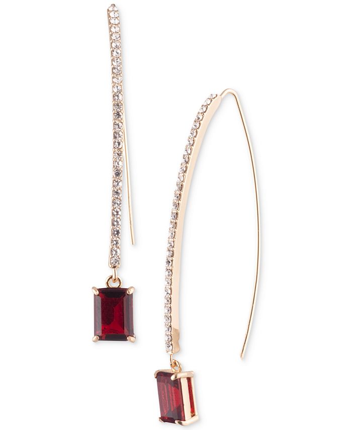 Lauren Ralph Lauren Gold-Tone Stone & Crystal Threader Earrings - Macy's