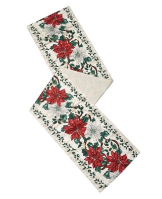 Lenox Poinsettia Nouveau Table Runner 14" x 70'' - Macy's