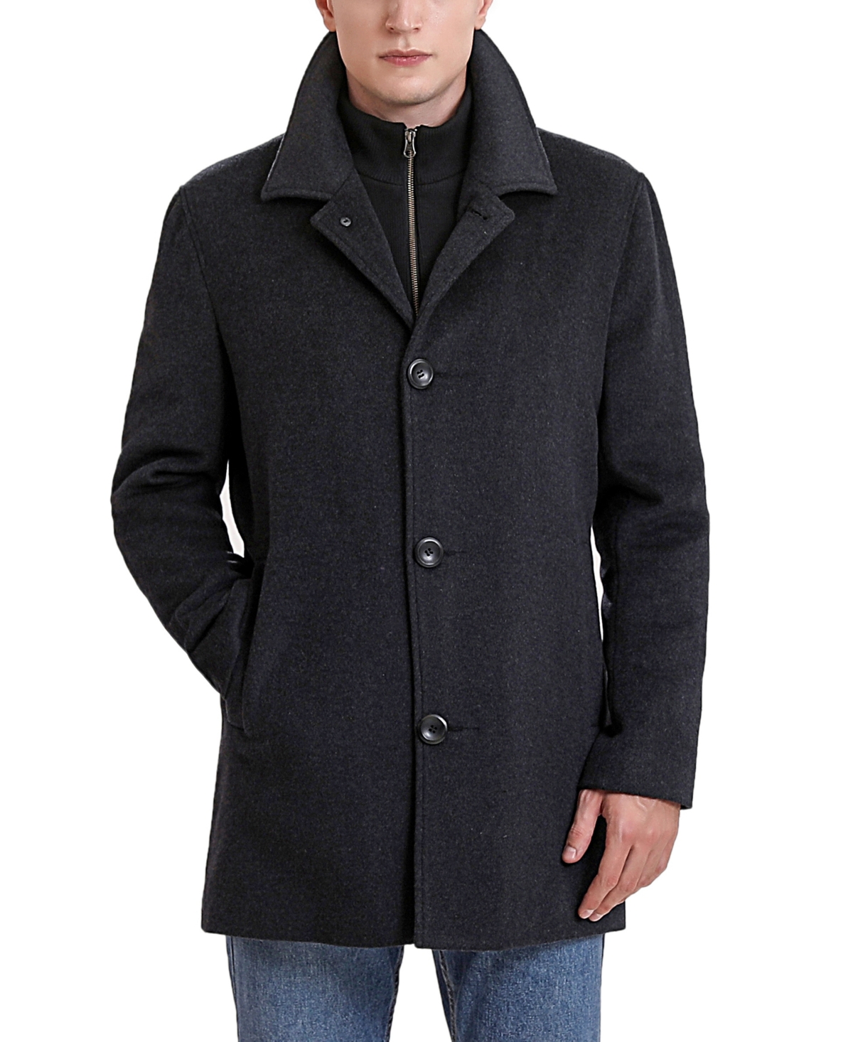 Click here for Bgsd Men Justin Wool Blend Car Coat - Black prices