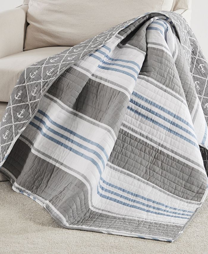 Levtex Provincetown Reversible Quilted Throw, 50" x 60" - Macy's