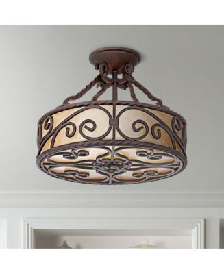 John Timberland Natural Mica Collection Rustic Ceiling Light Semi-Flush ...