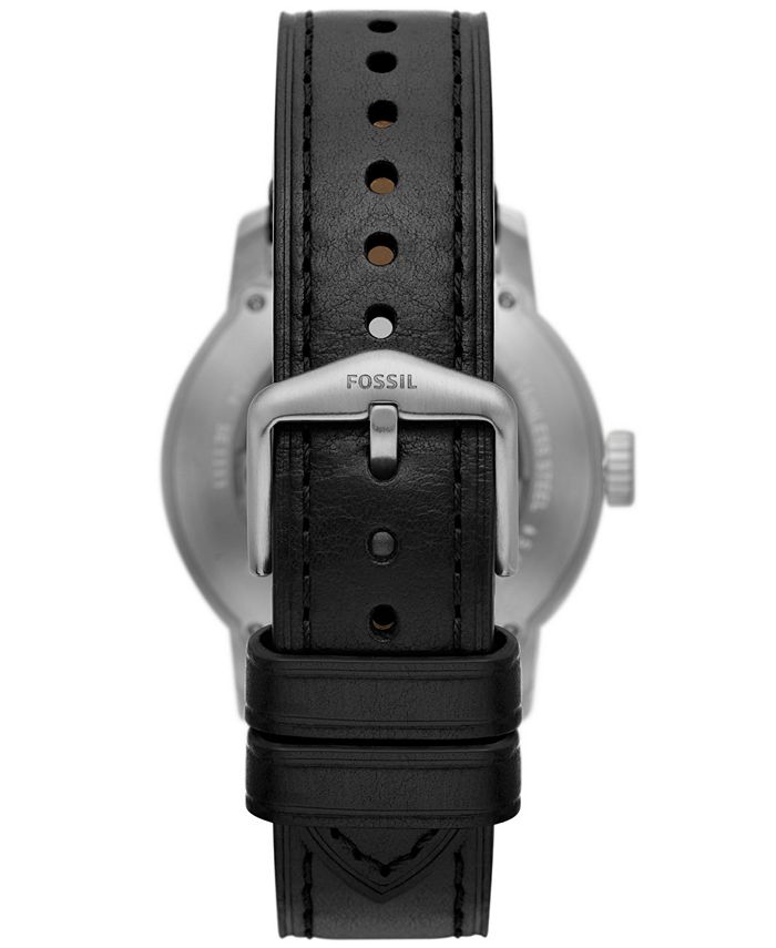 Fossil Unisex Disney x Fossil Special Edition Three-Hand Black Leather ...