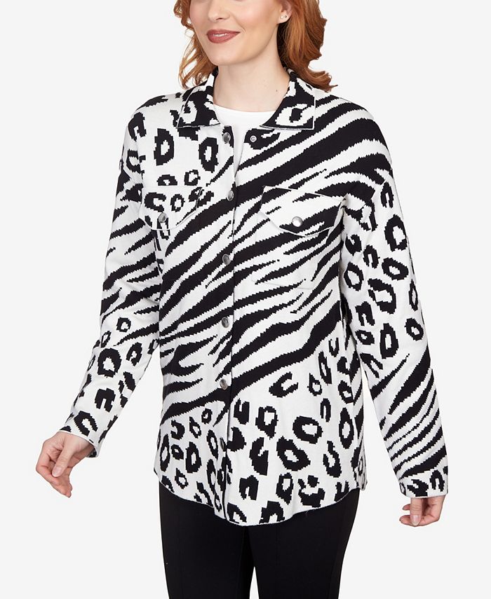 Ruby Rd. Petite Bold Animal Print Shacket Jacket - Macy's