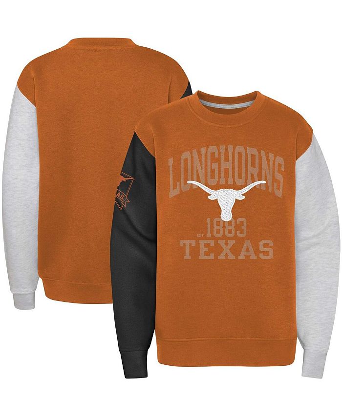 Outerstuff Big Boys Burnt Orange Texas Longhorns Color Block Fleece ...