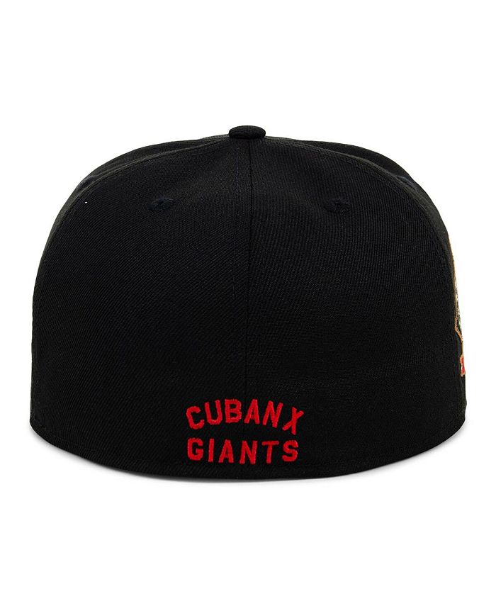 Rings & Crwns Men's Black Cuban Giants Team Fitted Hat - Macy's