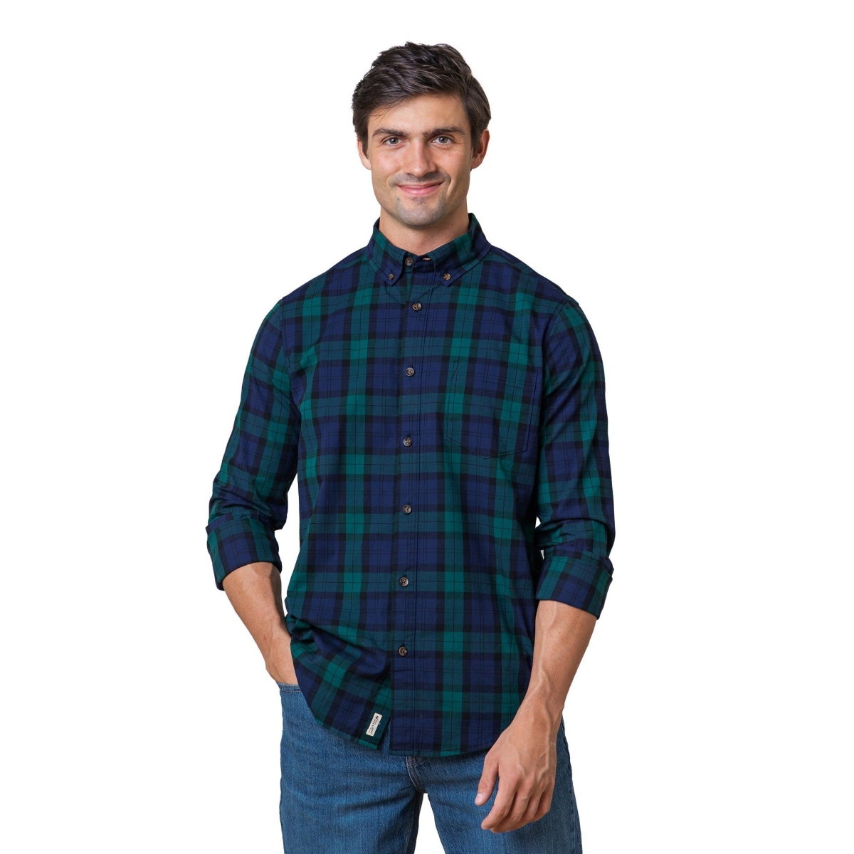 Click here for Hope & Henry Mens Organic Long Sleeve Stretch Popl... prices