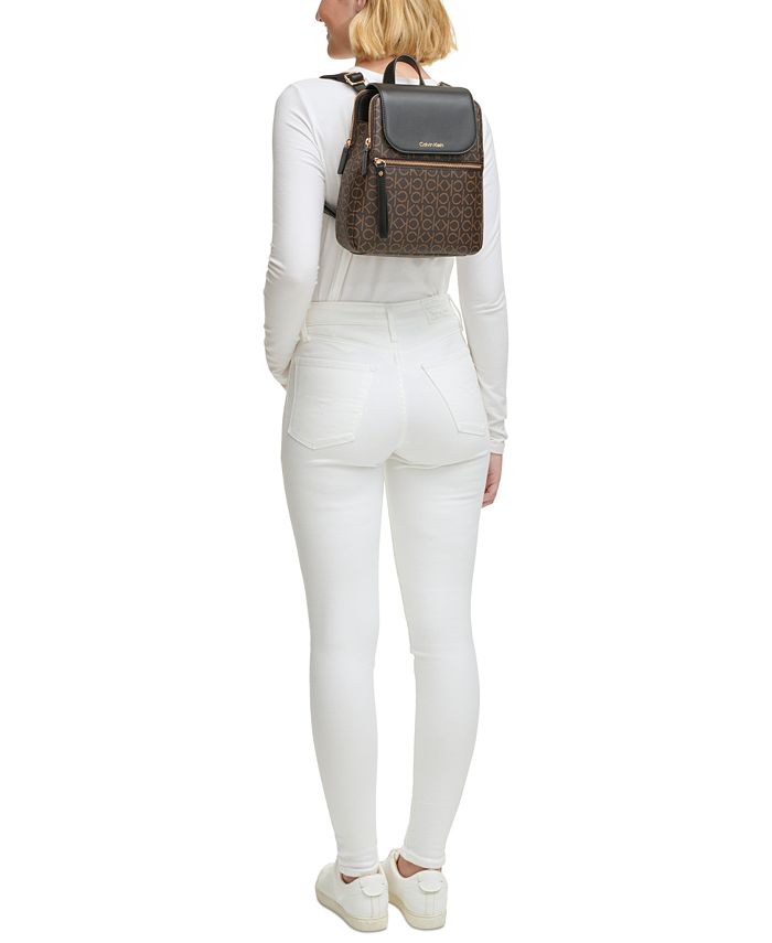 Calvin Klein Garnet Signature Triple Compartment Backpack - Macy's