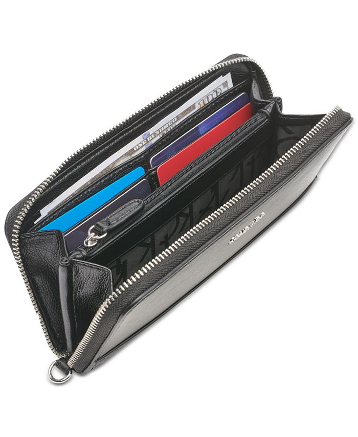 Calvin Klein Moon Embossed Signature Boxed Wallet with Wristlet Strap ...